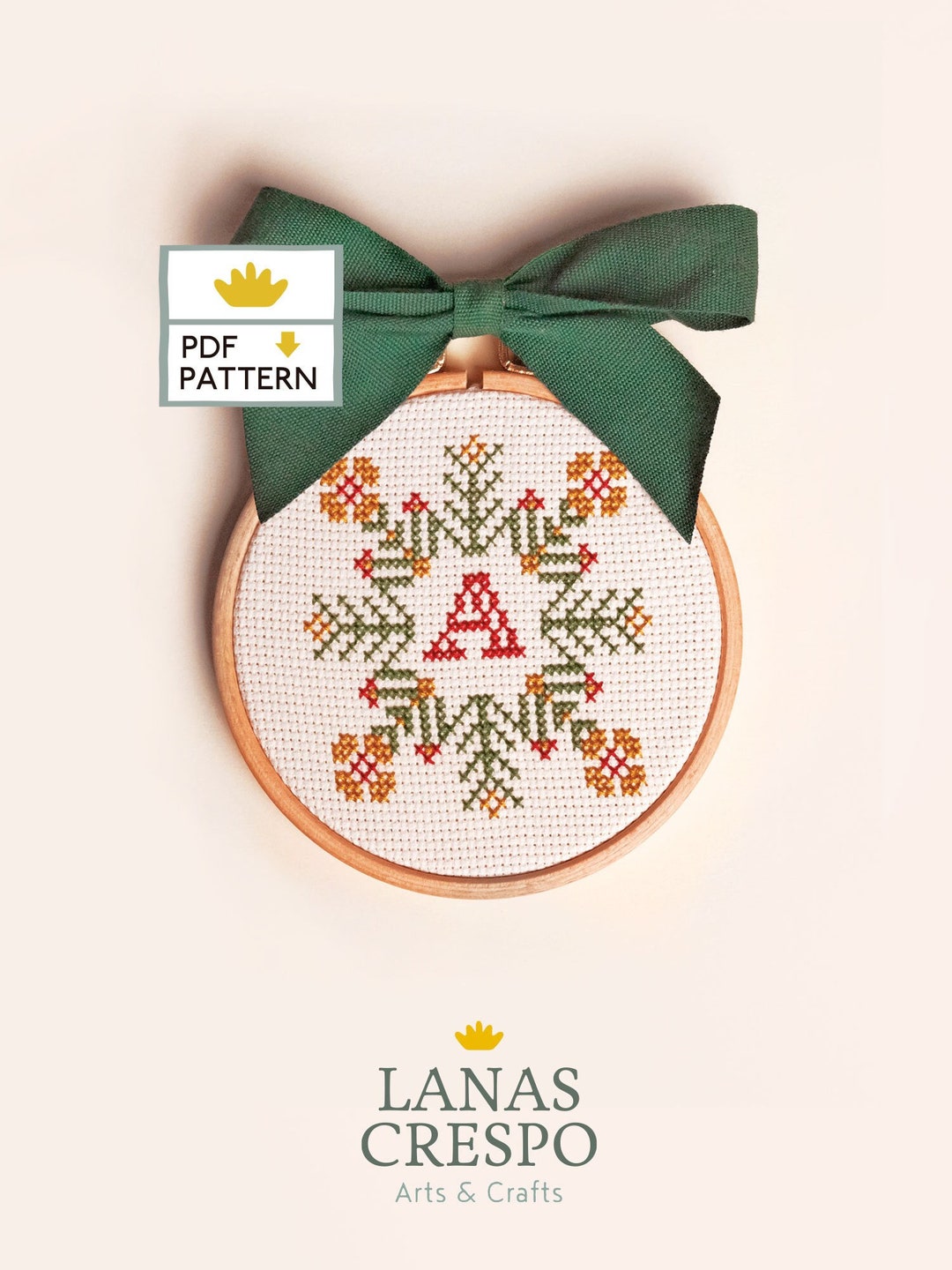 ABC Christmas Monogram Cross Stitch Pattern, Alphabet Monogram ...