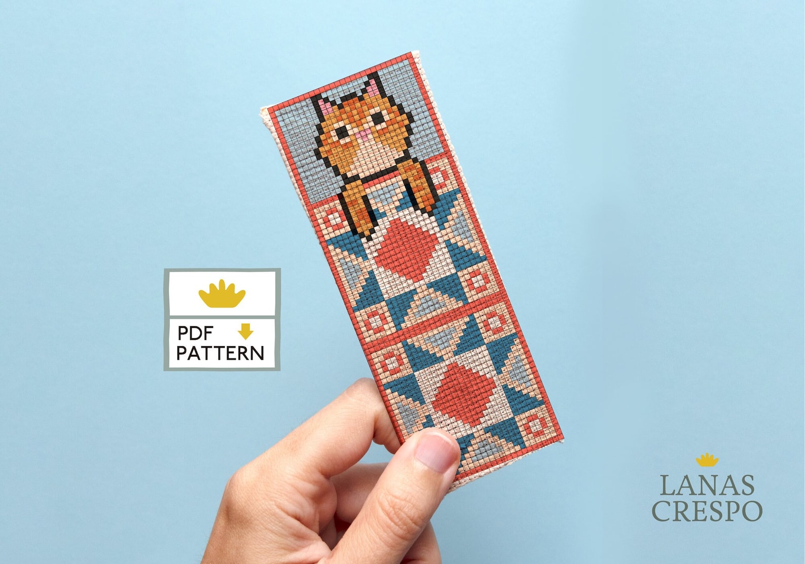 Orange Cat Bookmark - Cross Stitch Bookmark - Cat Cross Stitch Pattern ...