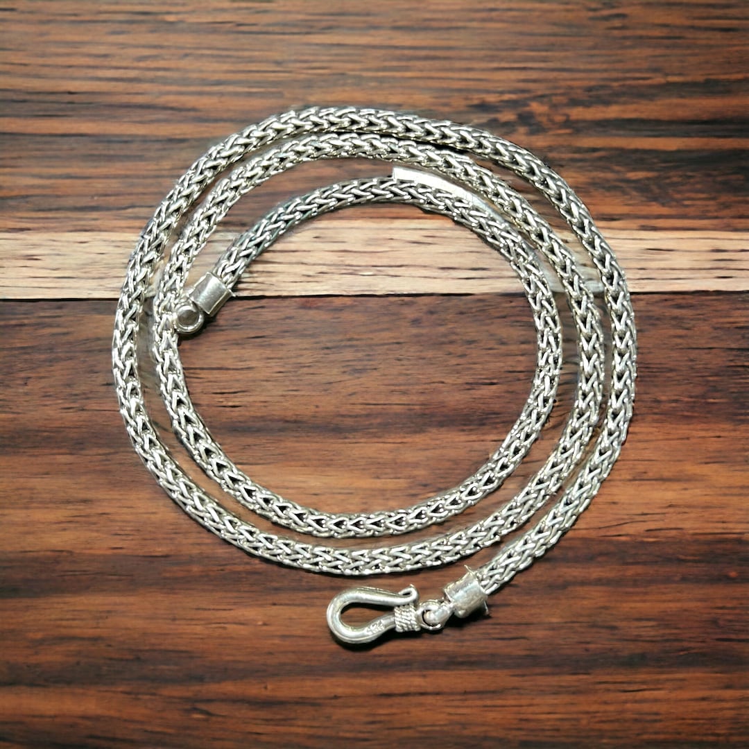 3 MM STERLING CHAIN, Tulang Naga Chain, Cute Weave Chain, 925 Bali ...