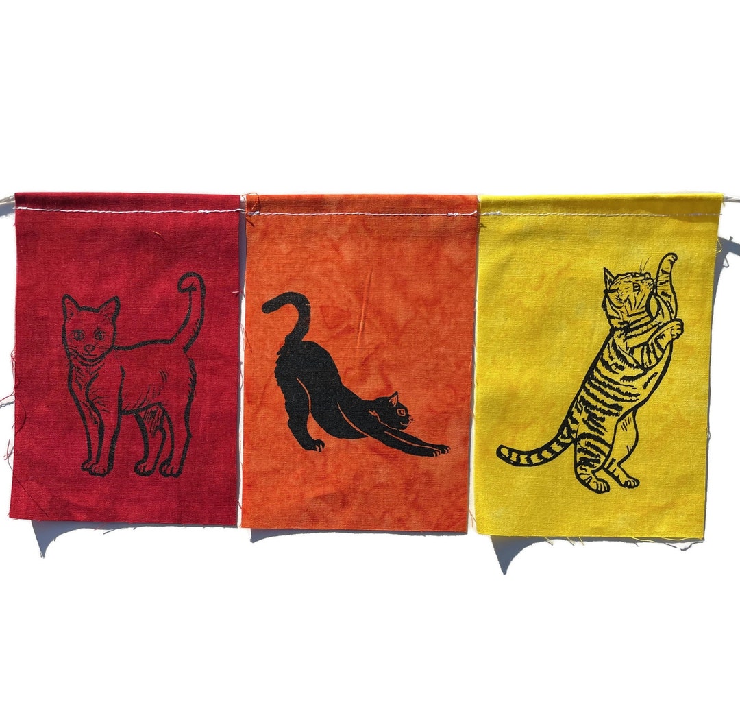 Cats small, Prayer Flags, - Etsy