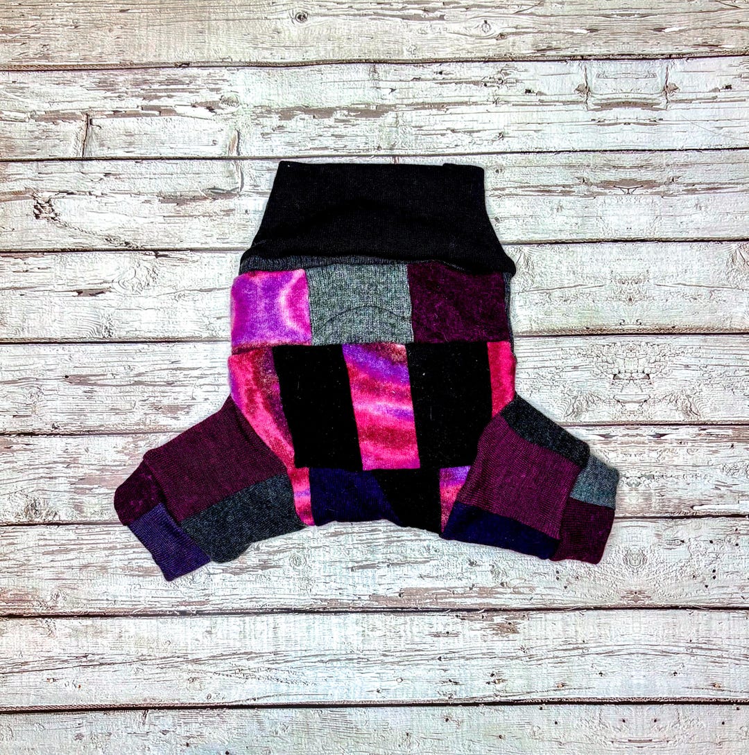 Upcycled Wool Diaper Cover Soaker: Purple Pink Patchwork Bloomers (6 ...