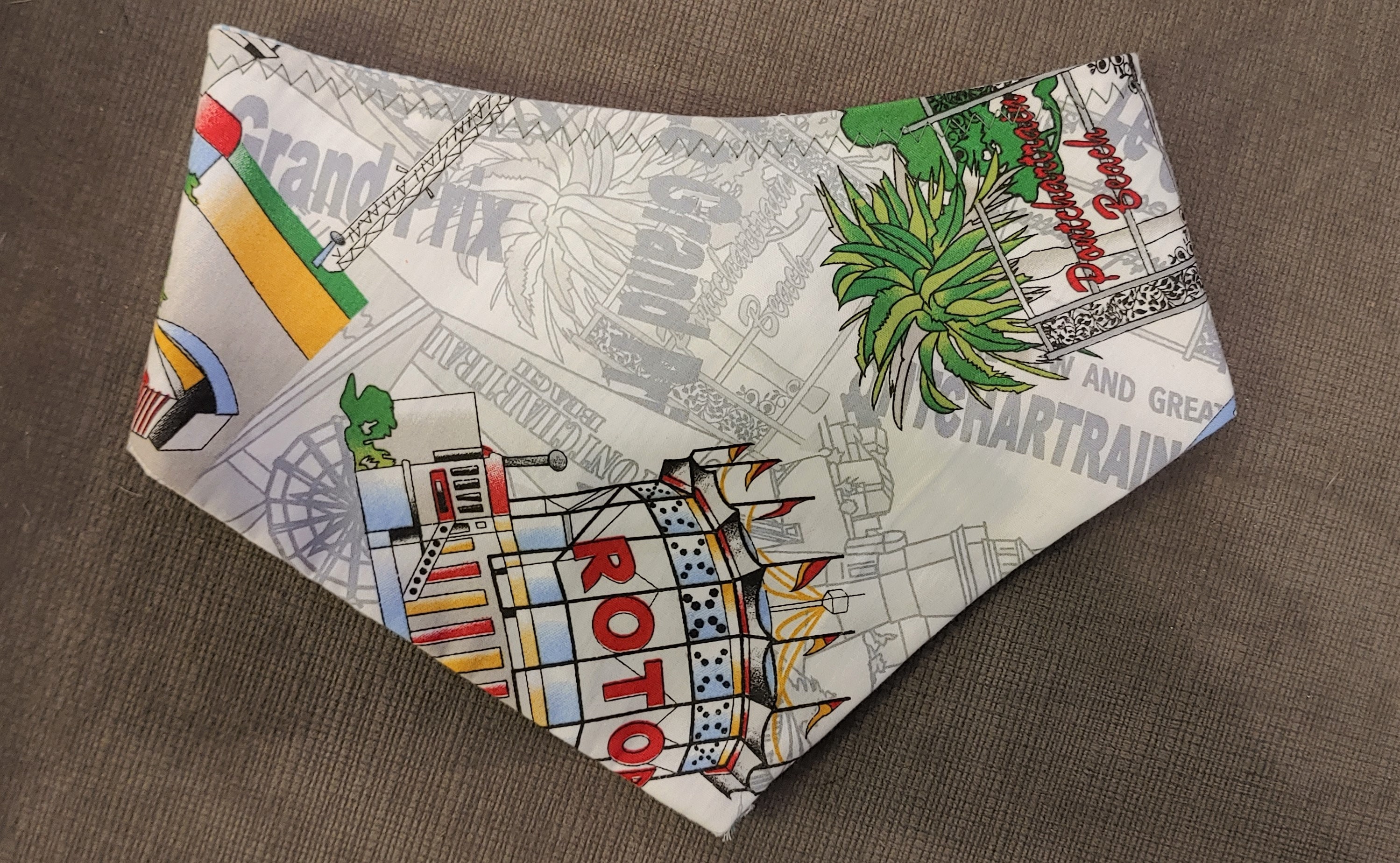 Dog / Pet Bandana: Blue Seersucker With Crawfish / Pontchartrain Beach ...