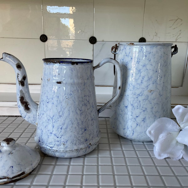 Vintage Enamel Jug - Etsy