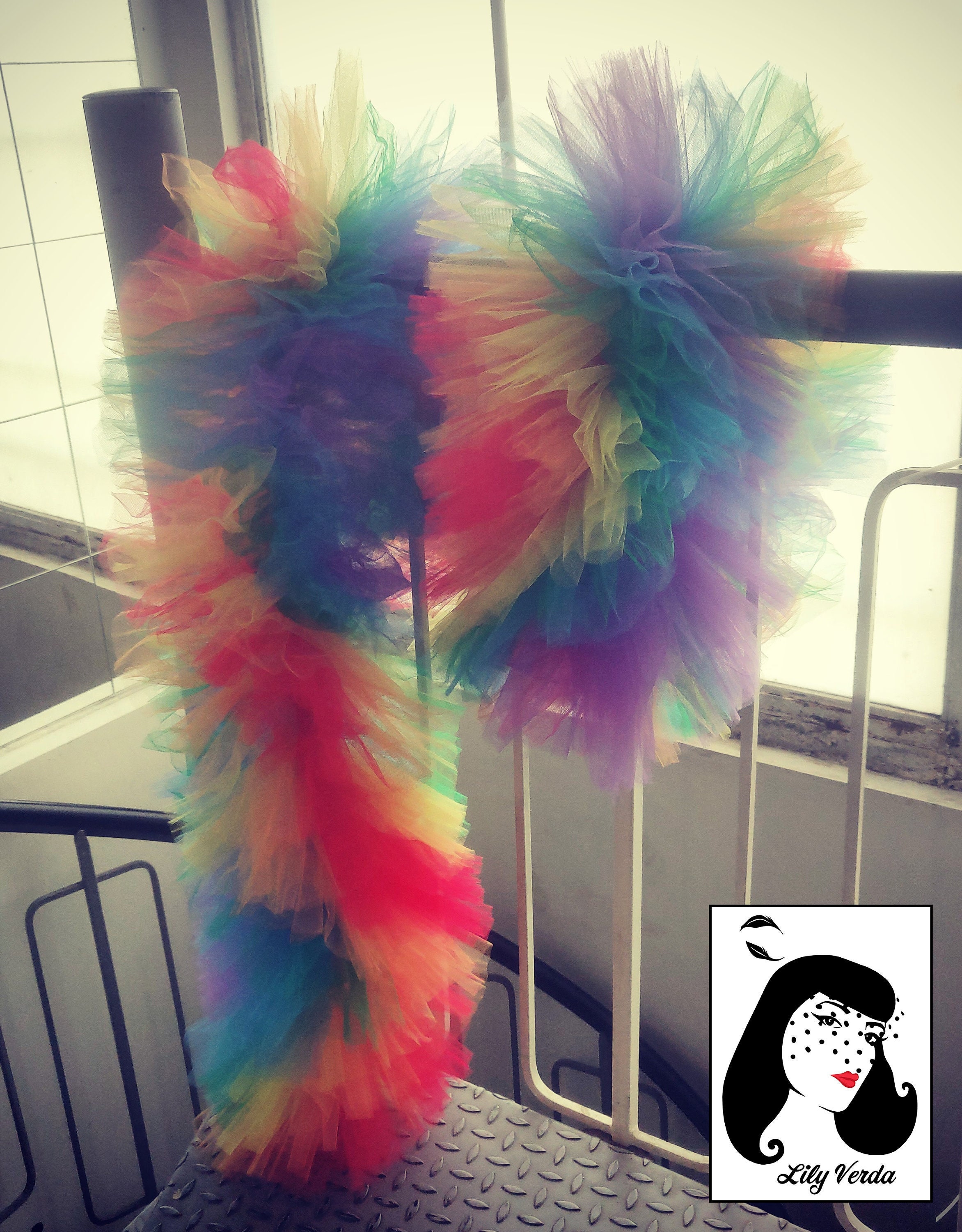 Giant Vegan Tulle Boa "rainbow" Pride Burlesque Drag Made in France - Etsy