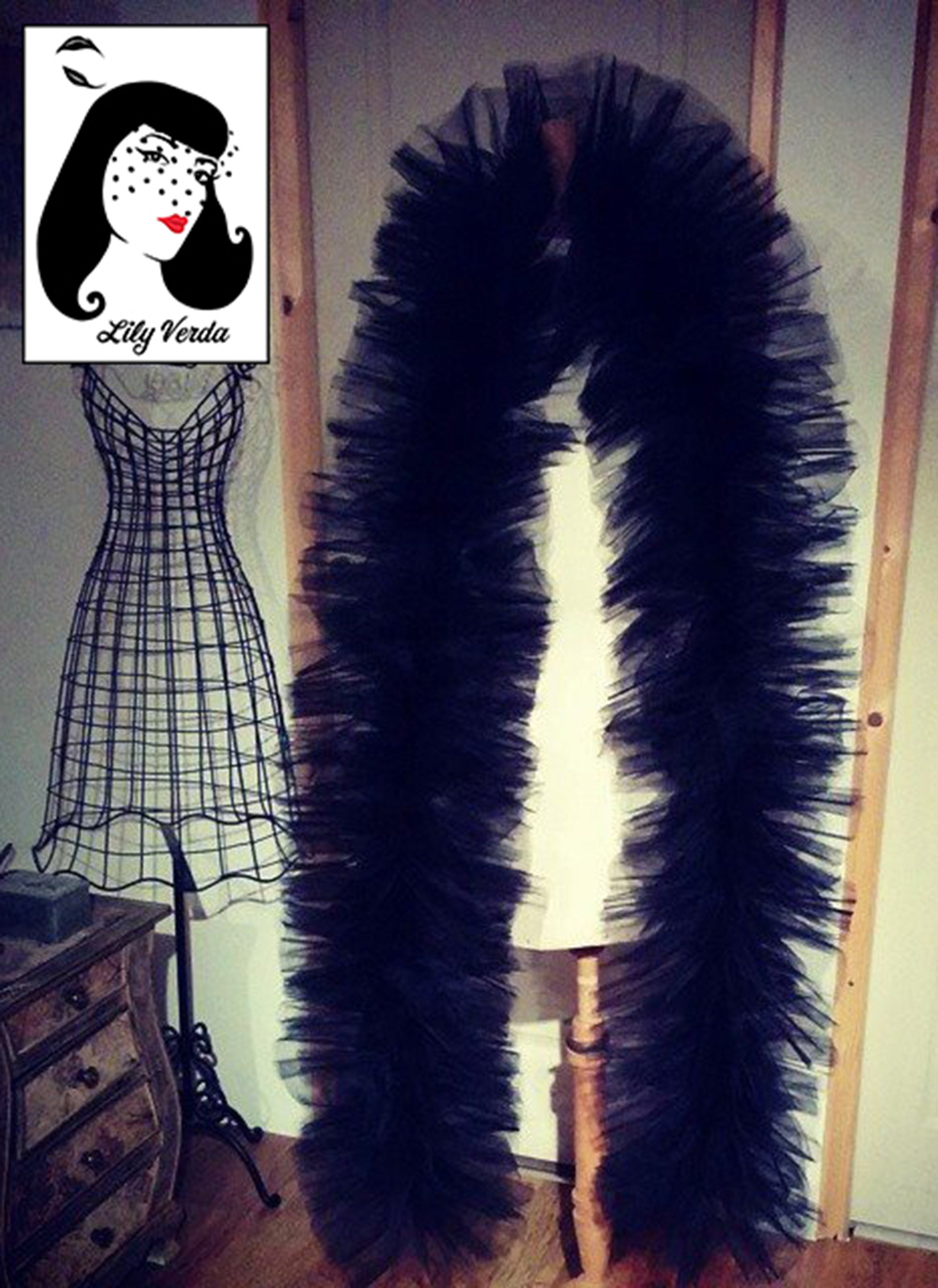 Fluffy Vegan Faux Feather Plume Tulle Boa Burlesque Showgirl Drag Queen ...