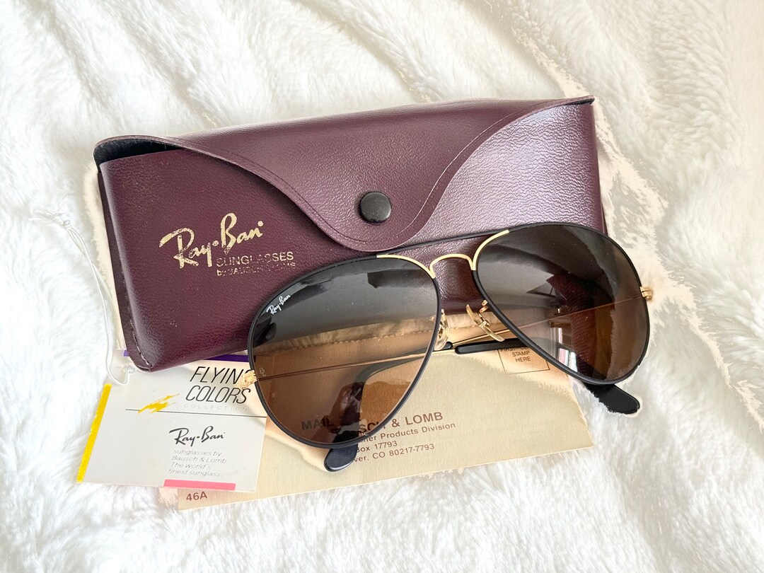 New Old Stock USA Ray Ban Flying Colour Black 62mm(rare) Mirror B15 ...