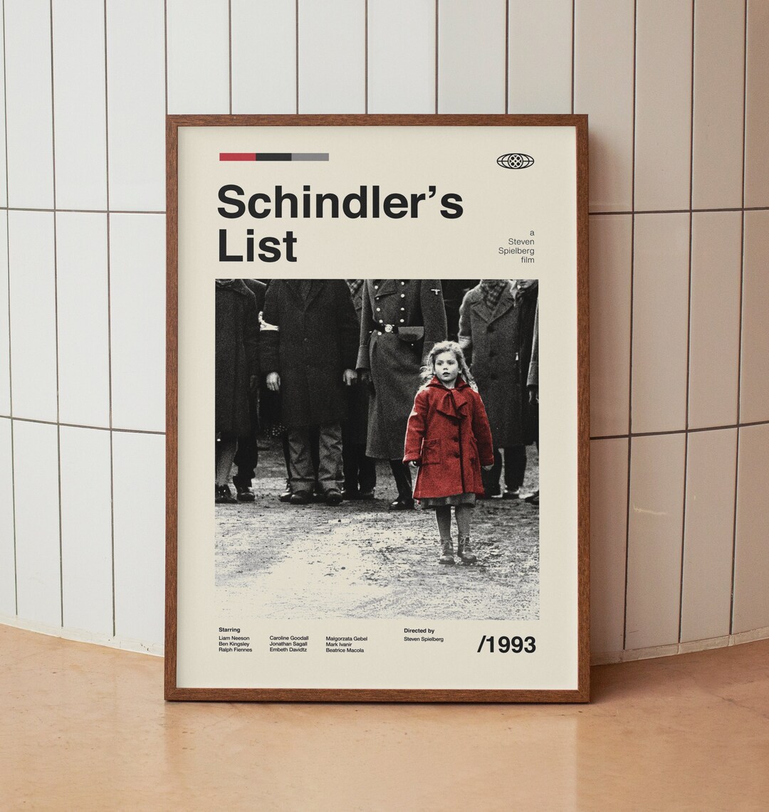 Schindler's List Wall Art Print Steven Spielberg Midcentury Vintage ...