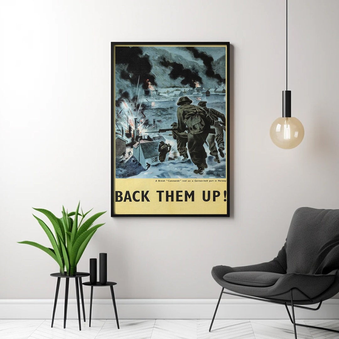 Vintage Commando Raid World War 2 Poster Military Fan Collectibles ...