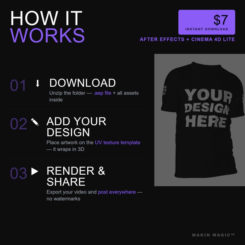3D T-shirt Mockup After Effects Template - Etsy Canada