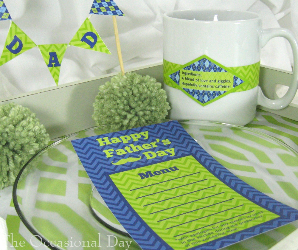 PRINTABLE Father's Day - Breakfast in Bed Set - INSTANT DOWNLOAD - Etsy