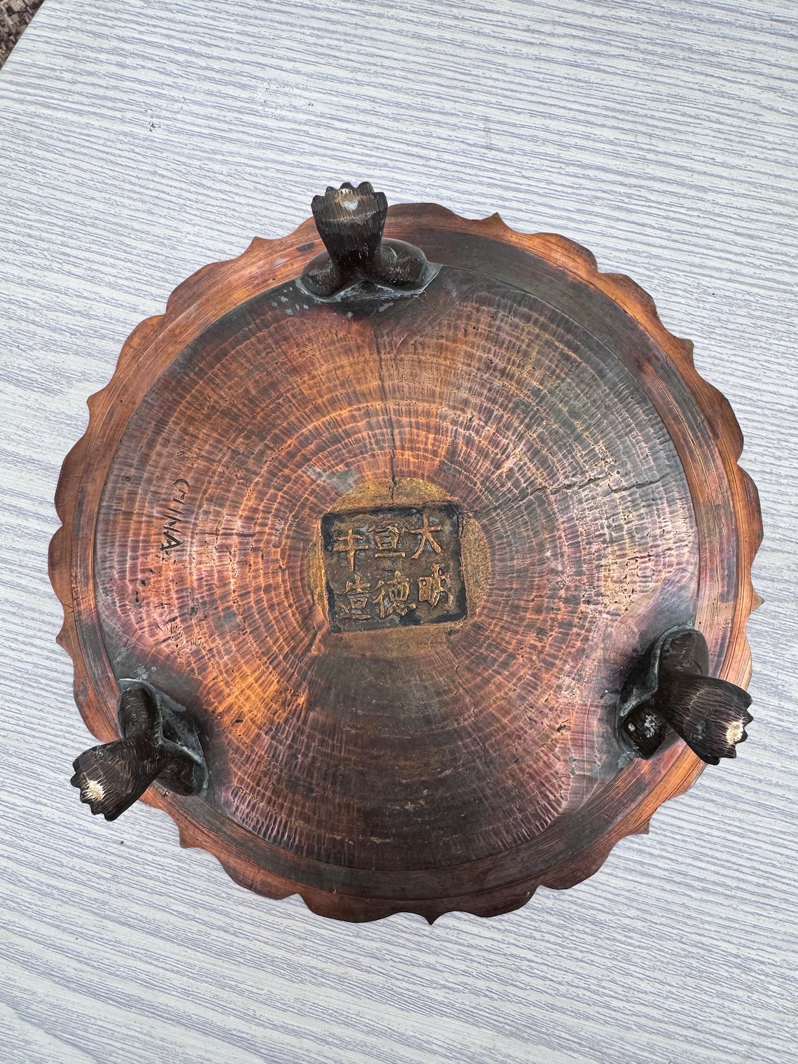 Copper Chinese Bowl or Brazier, 15th Century, RARE Antique, Xuande Year ...