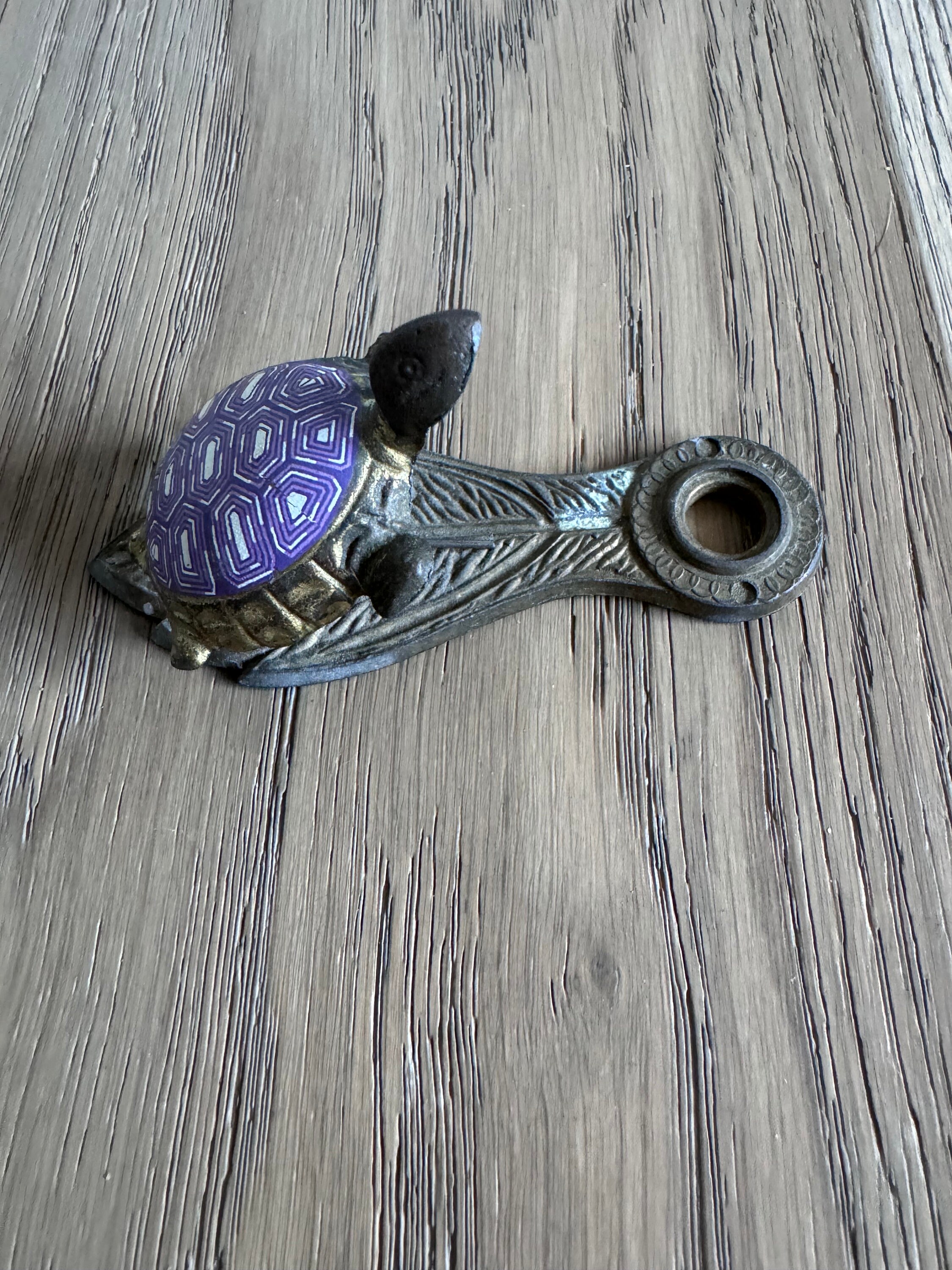Brass Turtle Purple Paper Clip Vintage - Etsy