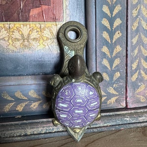 Brass Turtle Purple Paper Clip Vintage - Etsy