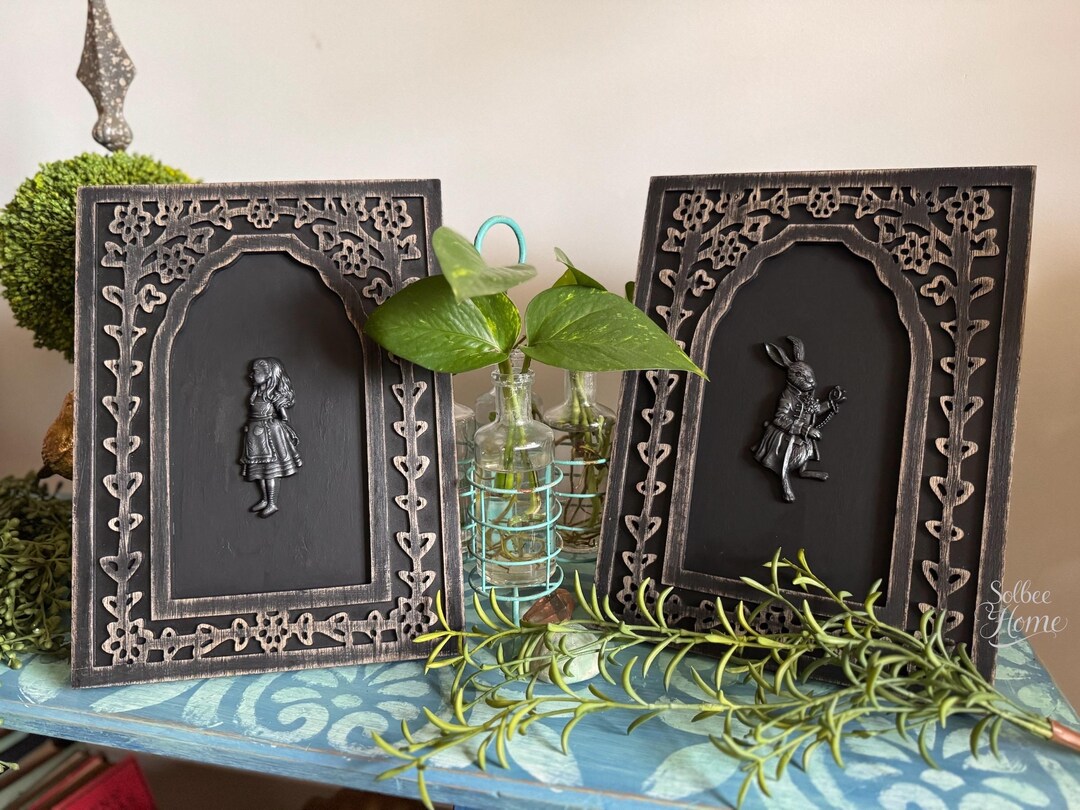 Vintage Style Alice in Wonderland Decor, Table Top Frame, Relief Style ...