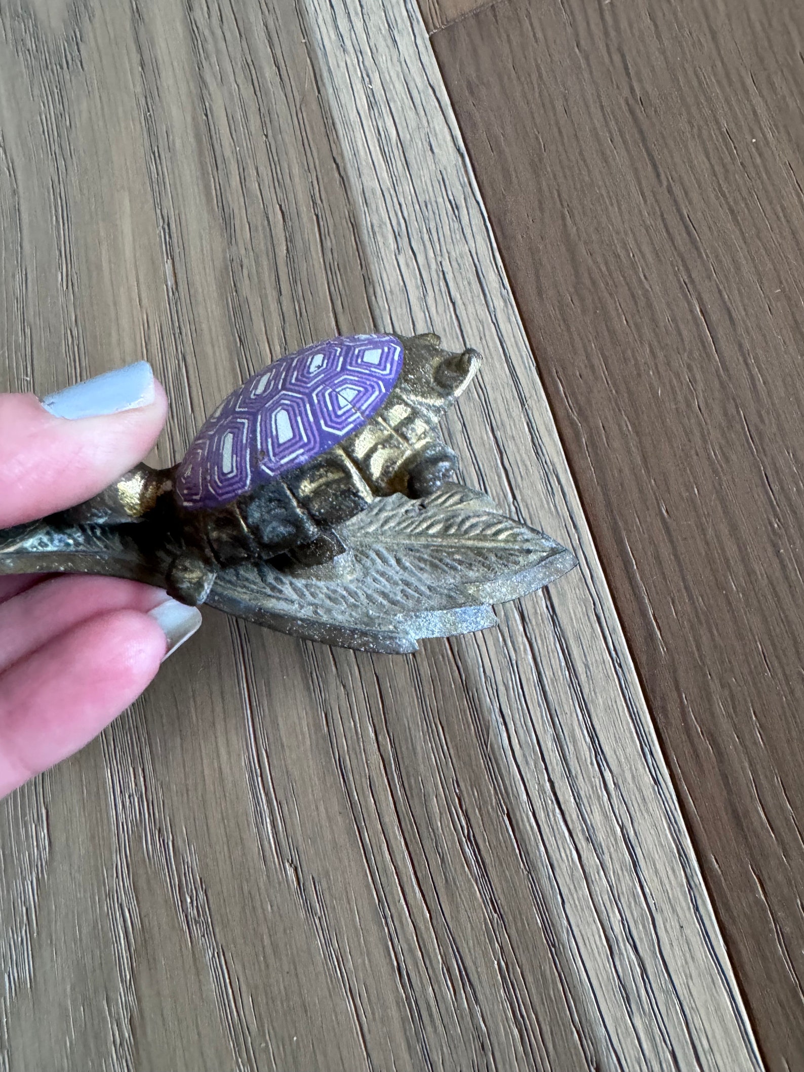 Brass Turtle Purple Paper Clip Vintage - Etsy