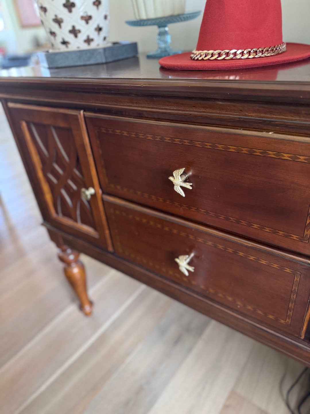 Bird Drawer Knobs, Gold, 4 Pack Metal Drawer Pulls, Bird in Flight ...