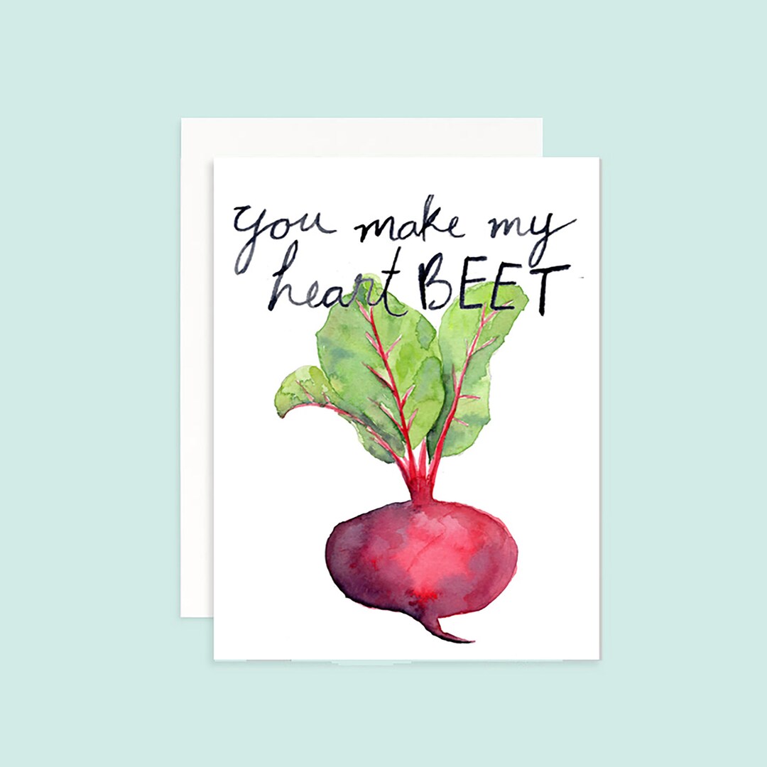 You Make My Heart Beet Greeting Card | Watercolor Beet | Watercolor ...