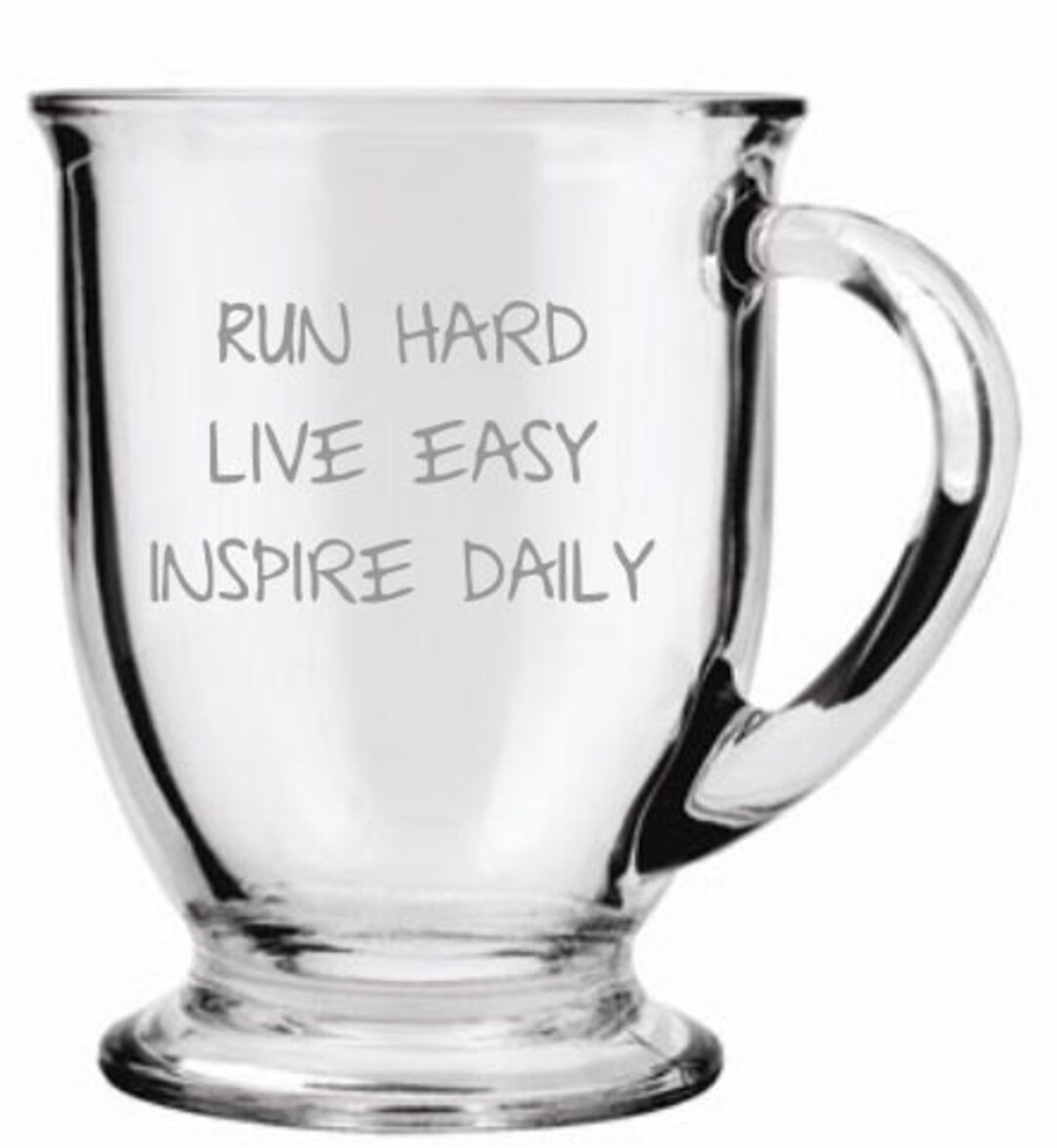 Run Hard, Live Easy, Inspire Daily Glass Runner Running Run Birthday ...