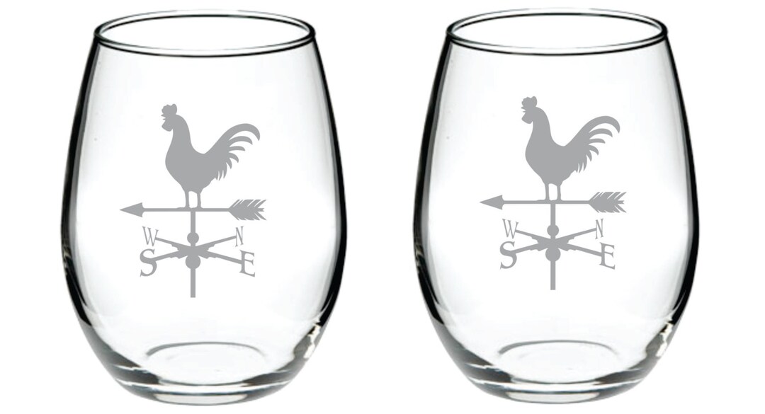 Rooster Weather Vain Glass FREE Personalization - Etsy.de
