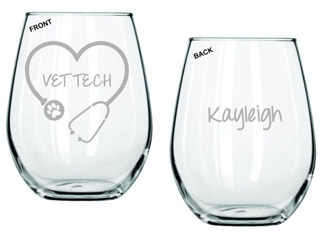 Veterinary Technician Vet Tech Veterinarian Glass FREE Personalization ...