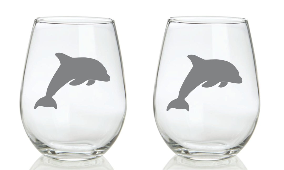 Etched Dolphin Glass FREE Personalization, Dolphin Christmas Gift - Etsy