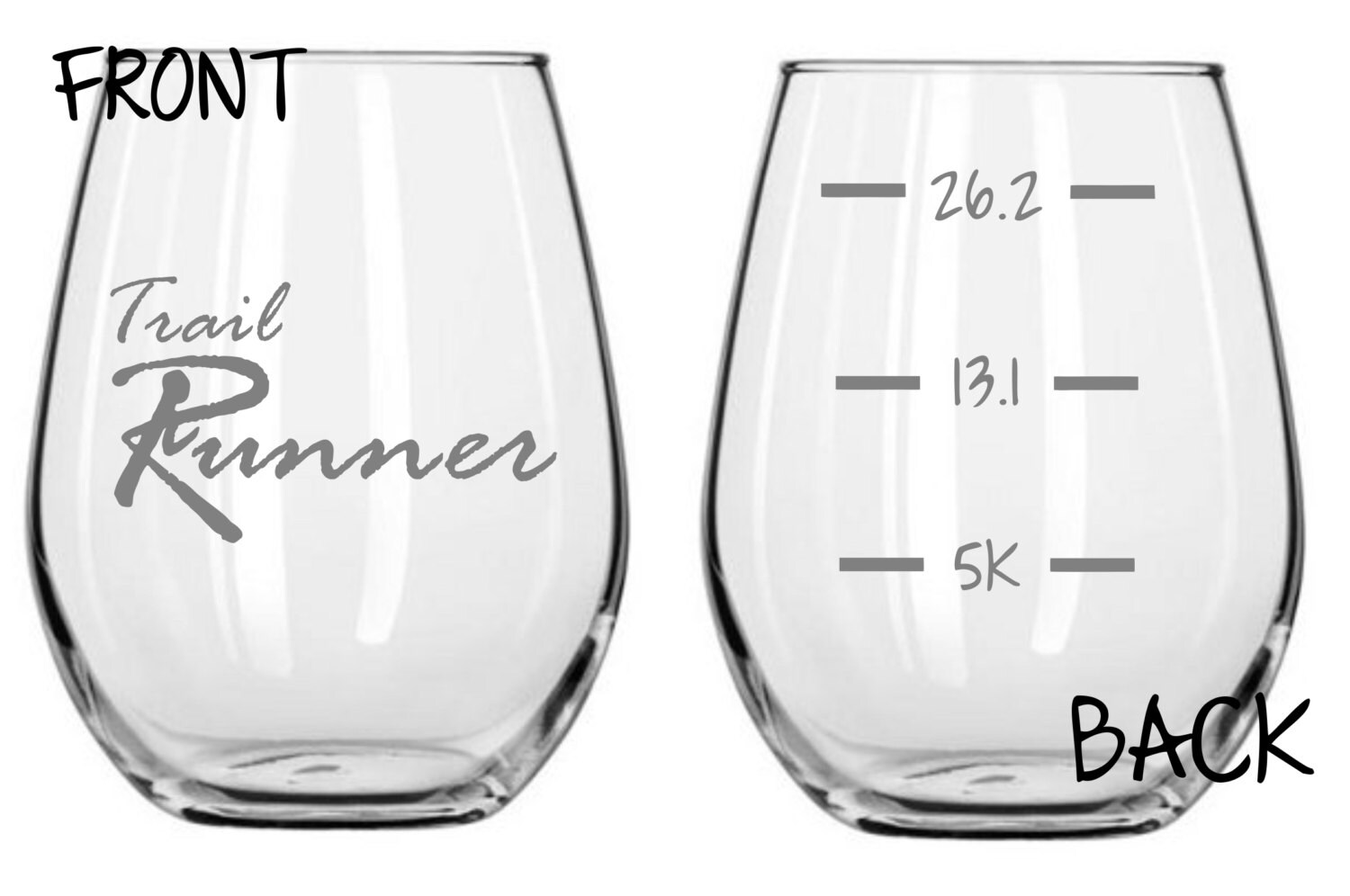 Trail Runner Glass With Levels on the Back FREE | Etsy