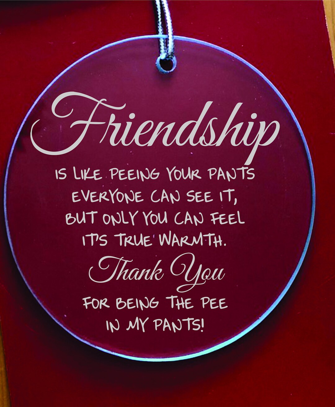 Friendship Peeing Glass Ornament, Best Friend Christmas Gift, Funny ...