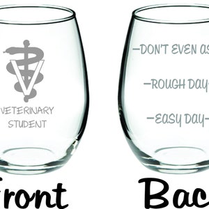 Veterinary Vet Veterinarian Student Glass Etched FREE Personalization ...