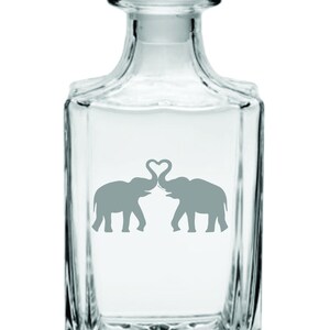 Elephant Couple Decanter Glass Set FREE Personalization 14th ...
