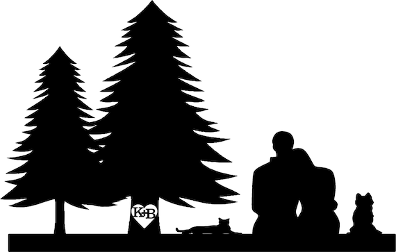 Wedding Cake Topper Trees Silhouette Rustic FREE - Etsy