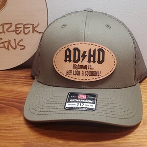 ADHD Hey Look a Squirrel Attention Deficit Joke Hat Trucker Cap, Great ...