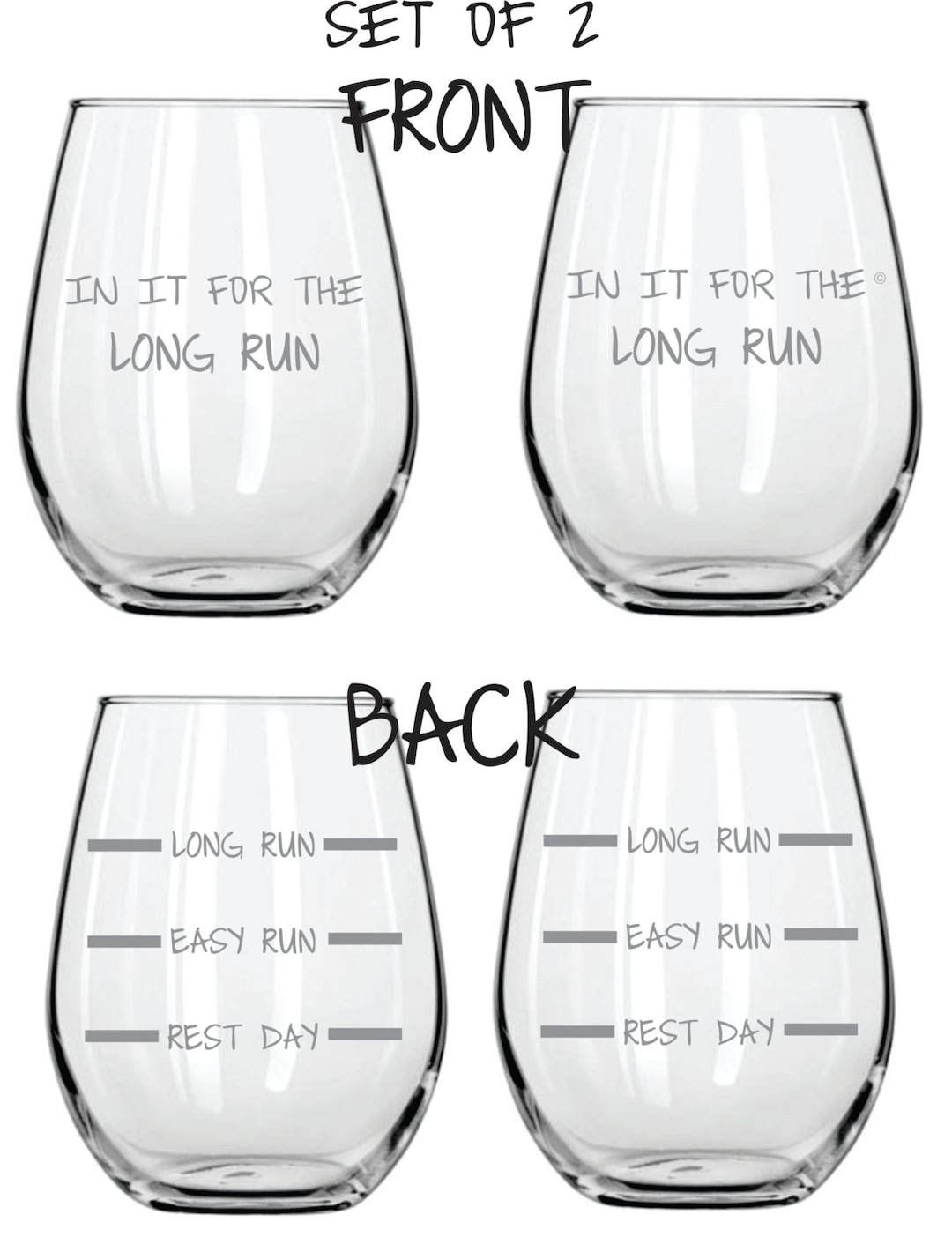In It for the Long Run Running Glass FREE Personalization - Etsy