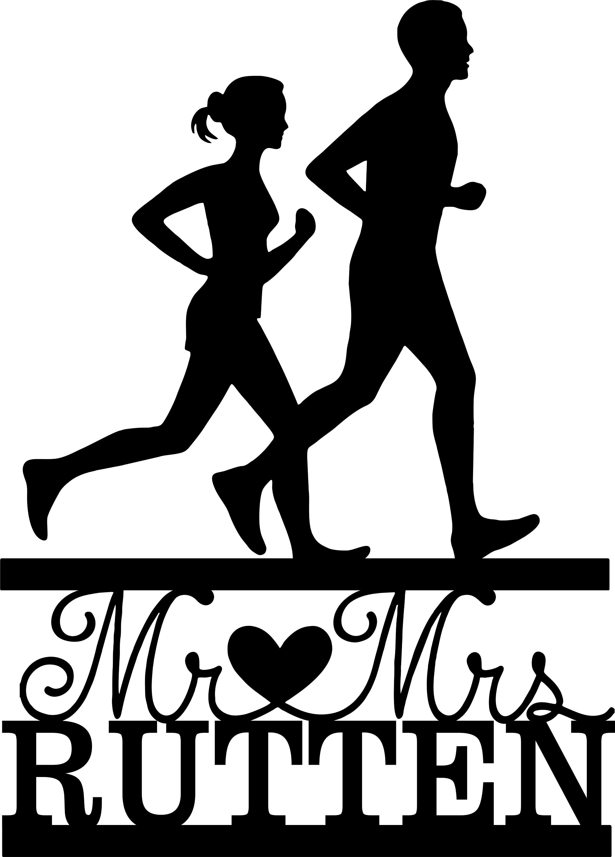Wedding Cake Topper Runner Running Couple FREE Personalization Laser ...