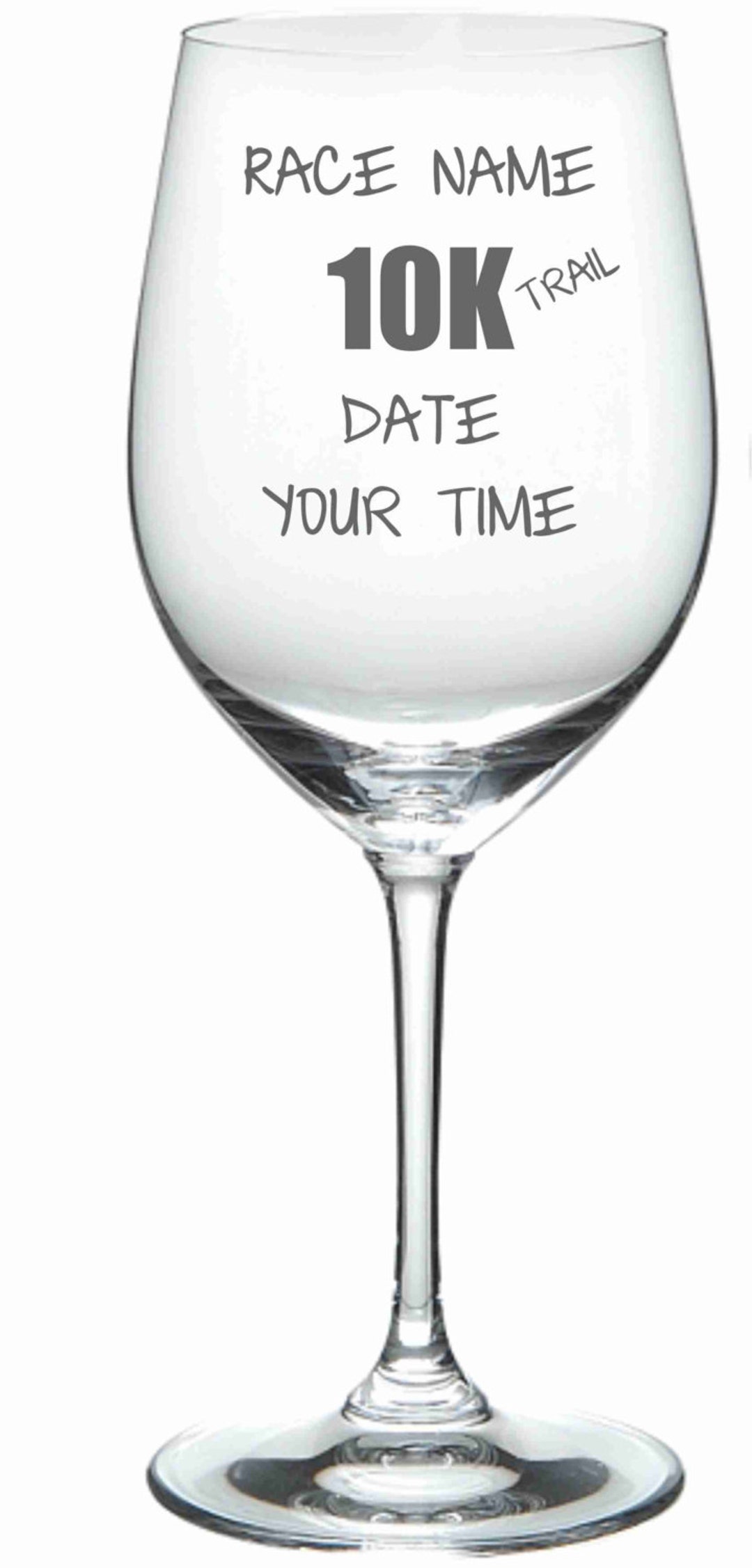 Personalized Race Glass Wine, Beer, Pub, Pilsner 10K Trail Running ...