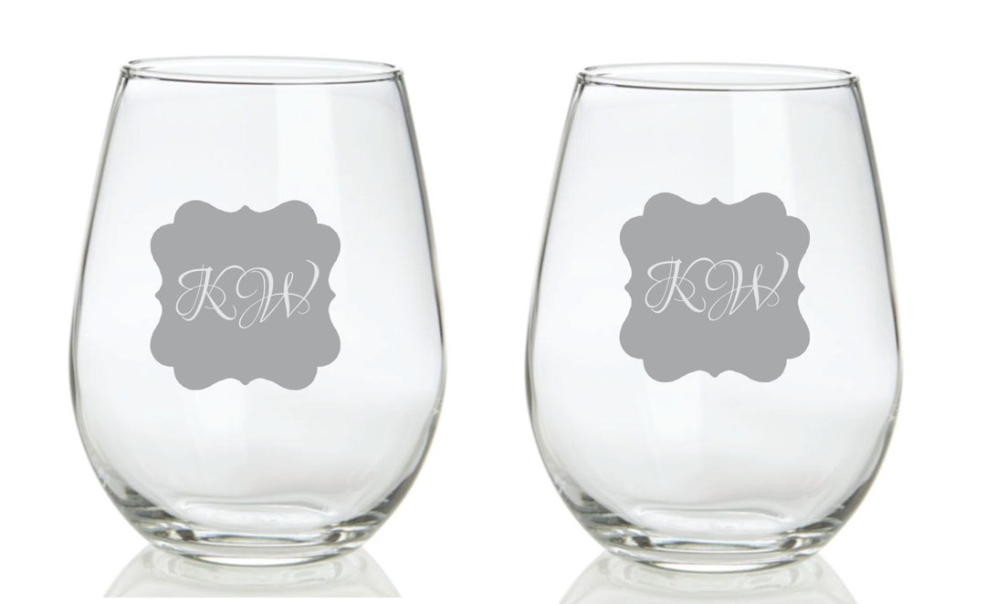 Monogrammed Glass FREE Personalization, Monogrammed Gift - Etsy