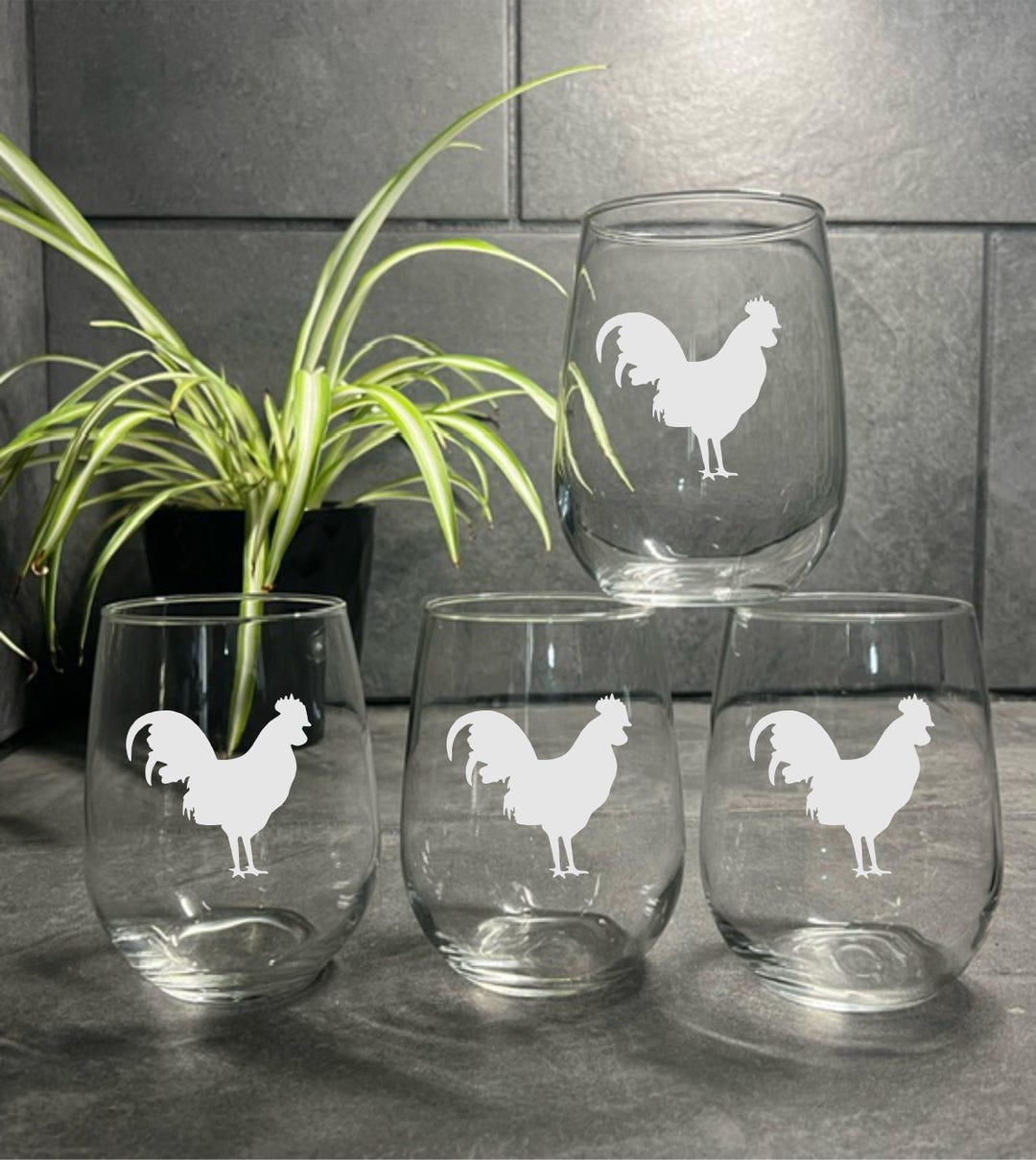 Rooster Glass, Free Personalization, Farm Decor, Country Gift ...