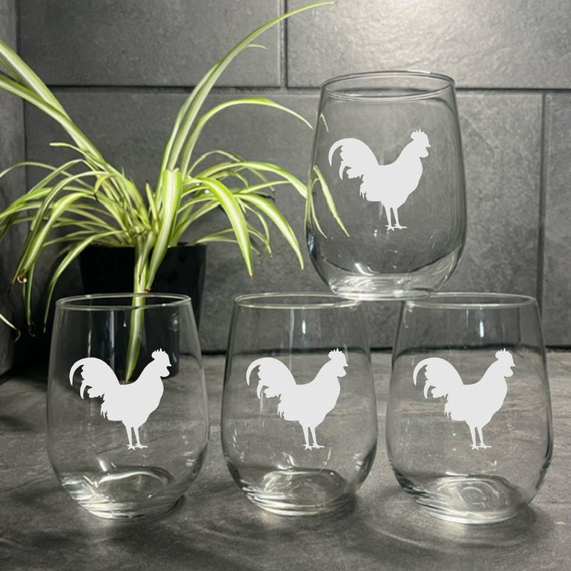 Rooster Glassware - Etsy