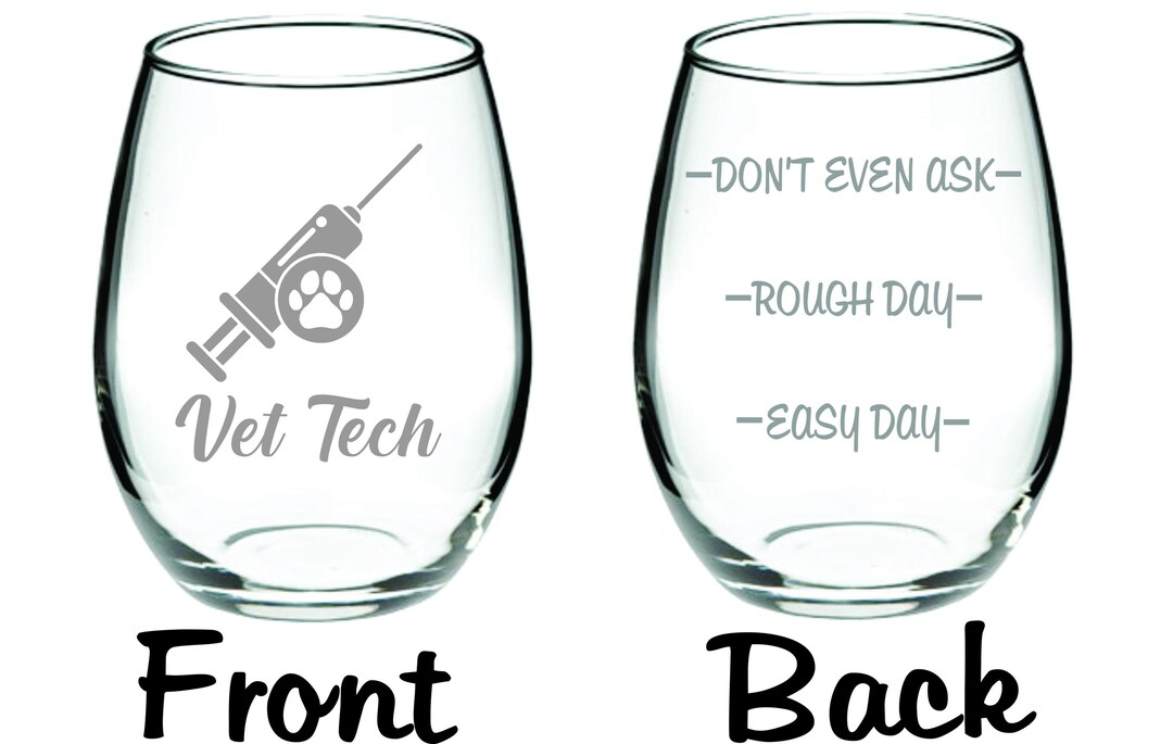 Veterinary Technician Vet Tech Veterinarian Glass FREE Personalization ...