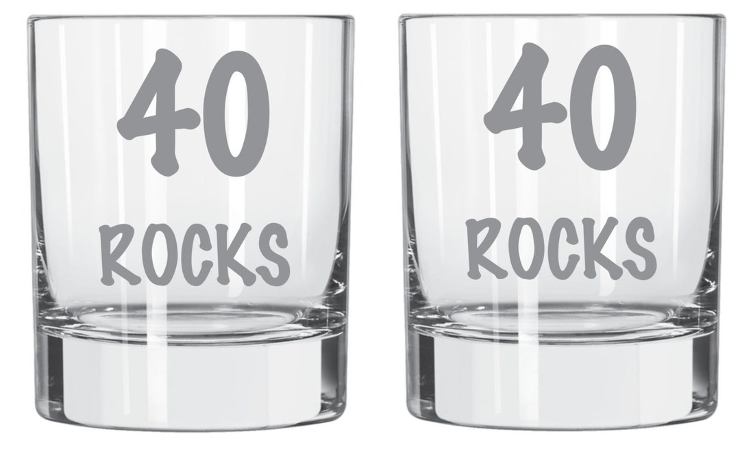 Etched 40th Forty 40 Rocks Birthday Glass FREE Personalization - Etsy