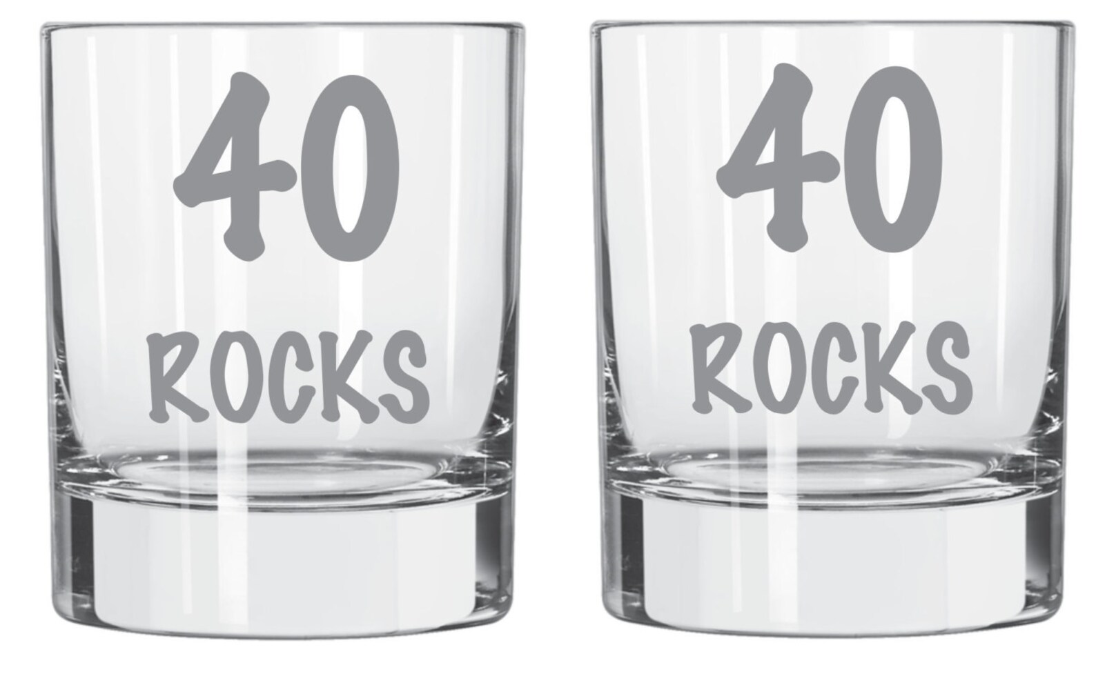 Etched 40th Forty 40 Rocks Birthday Glass FREE Personalization | Etsy