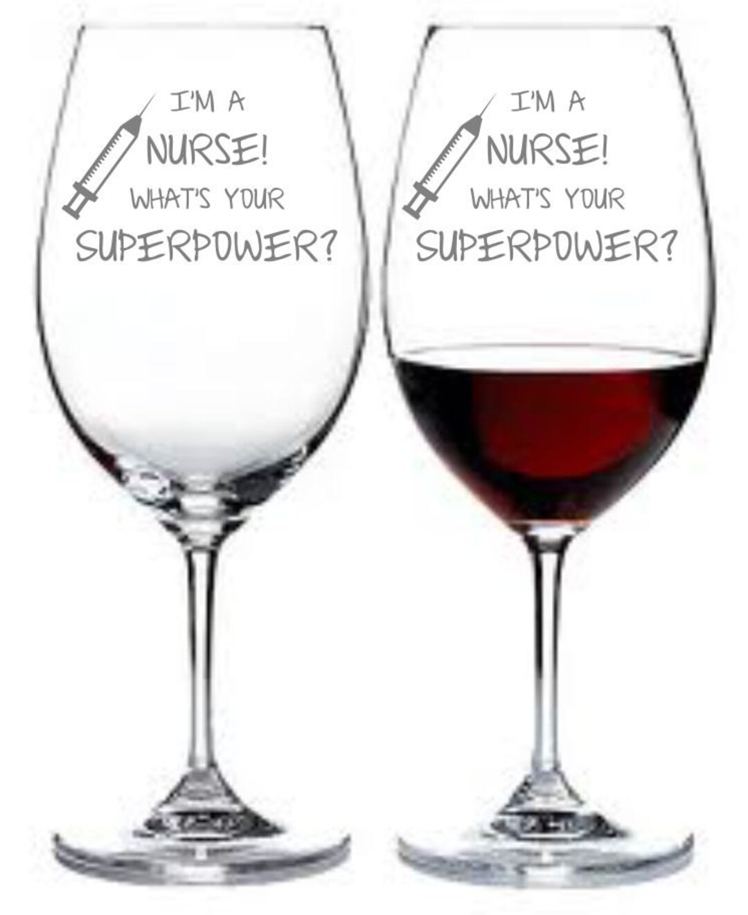 I'm a Nurse What's Your Superpower Glass, Nurse Gift, RN Christmas Gift ...
