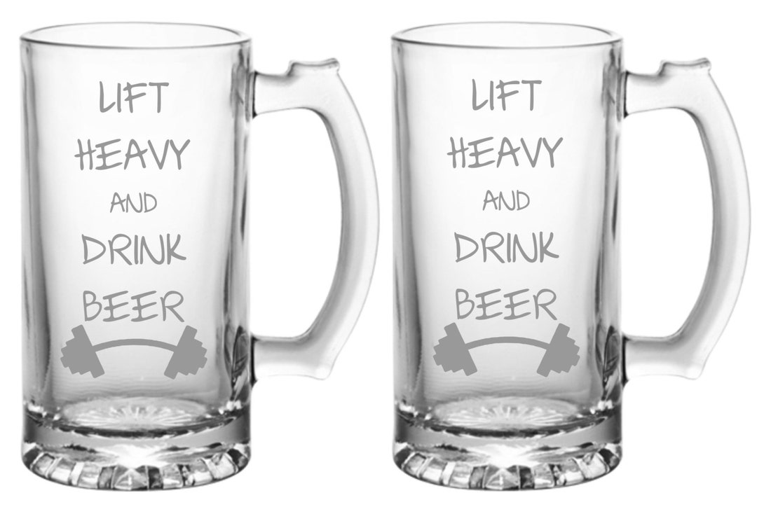 Lift Heavy and Drink Beer FREE Personalziation Weights Beer Wine Glass ...