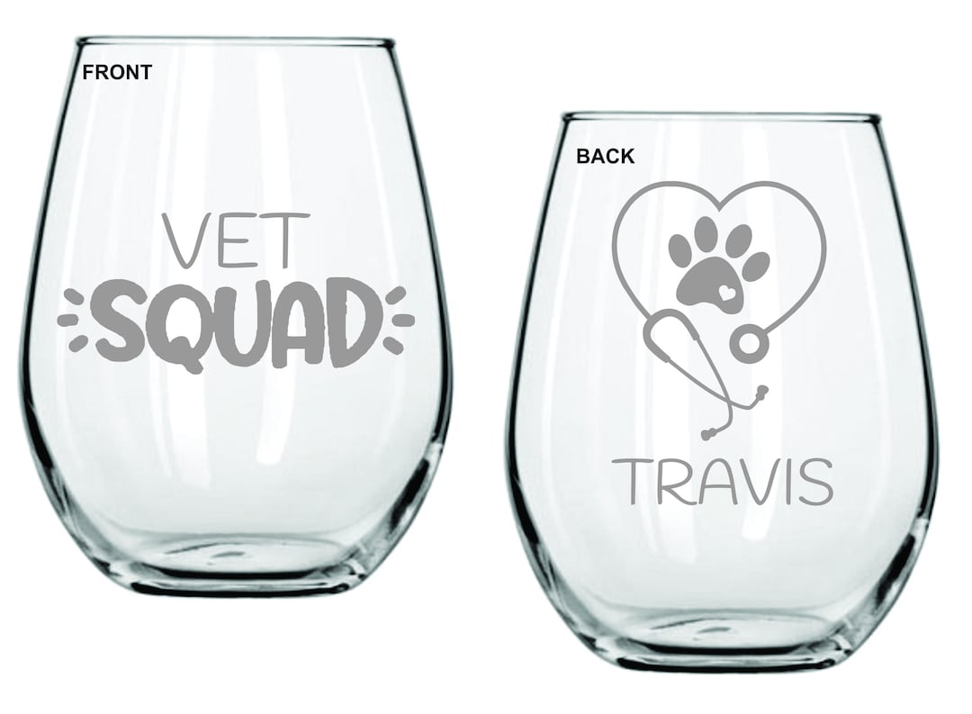 Veterinary Technician Vet Tech Veterinarian Glass FREE Personalization ...