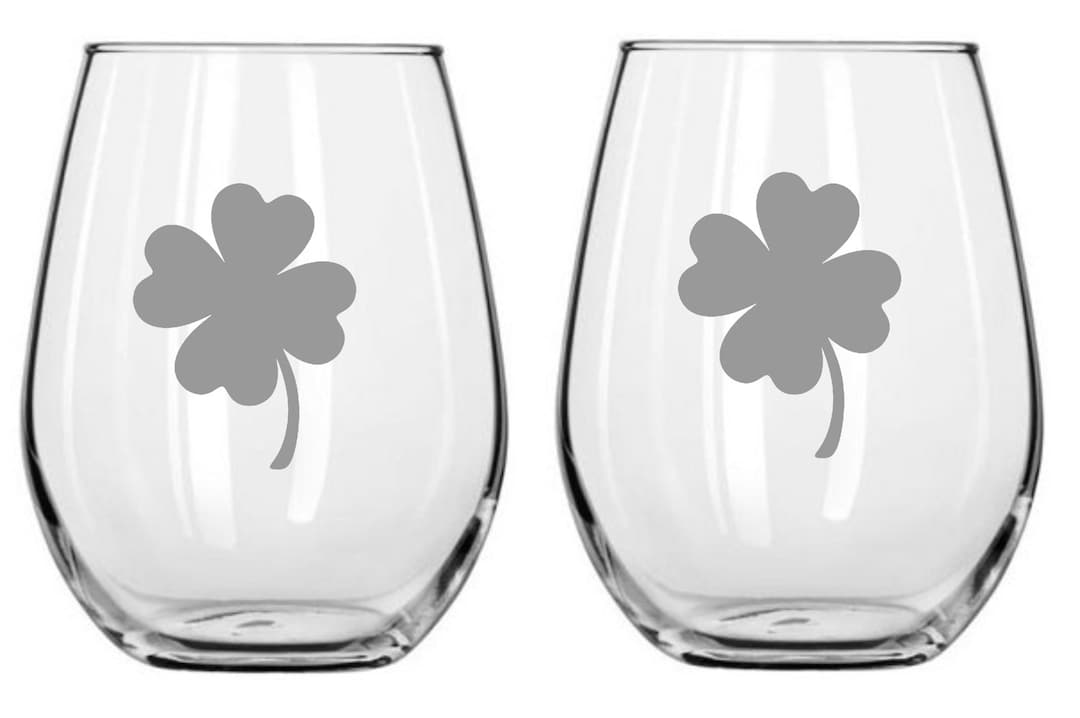Four Leaf Clover Sand Etched Glass FREE Personalization - Etsy