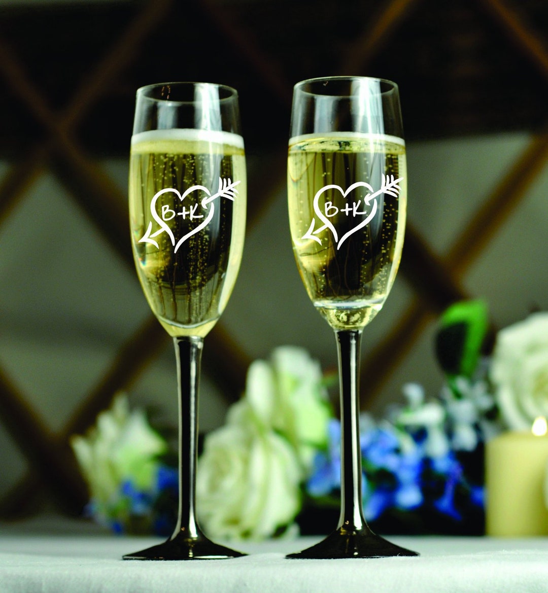 Mariage Grillage Flûtes Couples Saint Valentin Verre Anniversaire ...