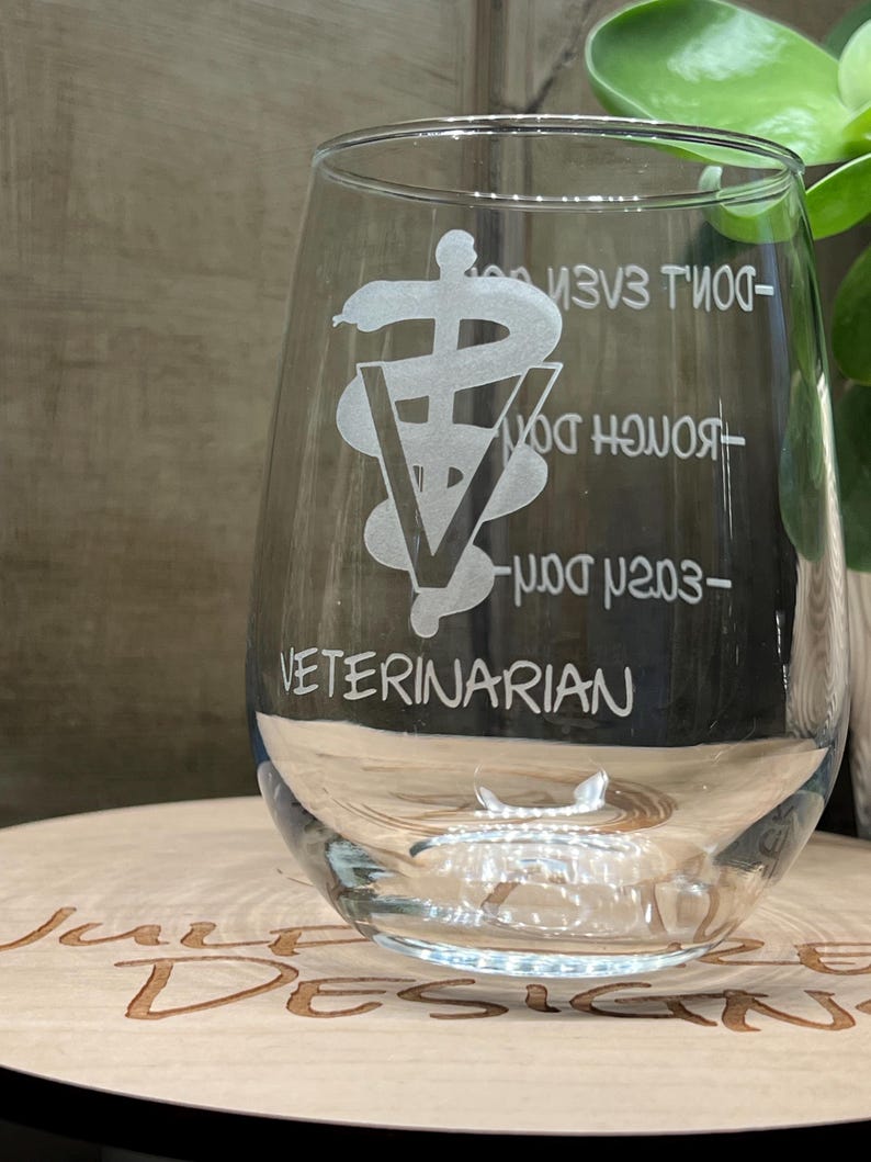 Veterinarian Vet Etched Glass, FREE Personalization, Veterinarian ...