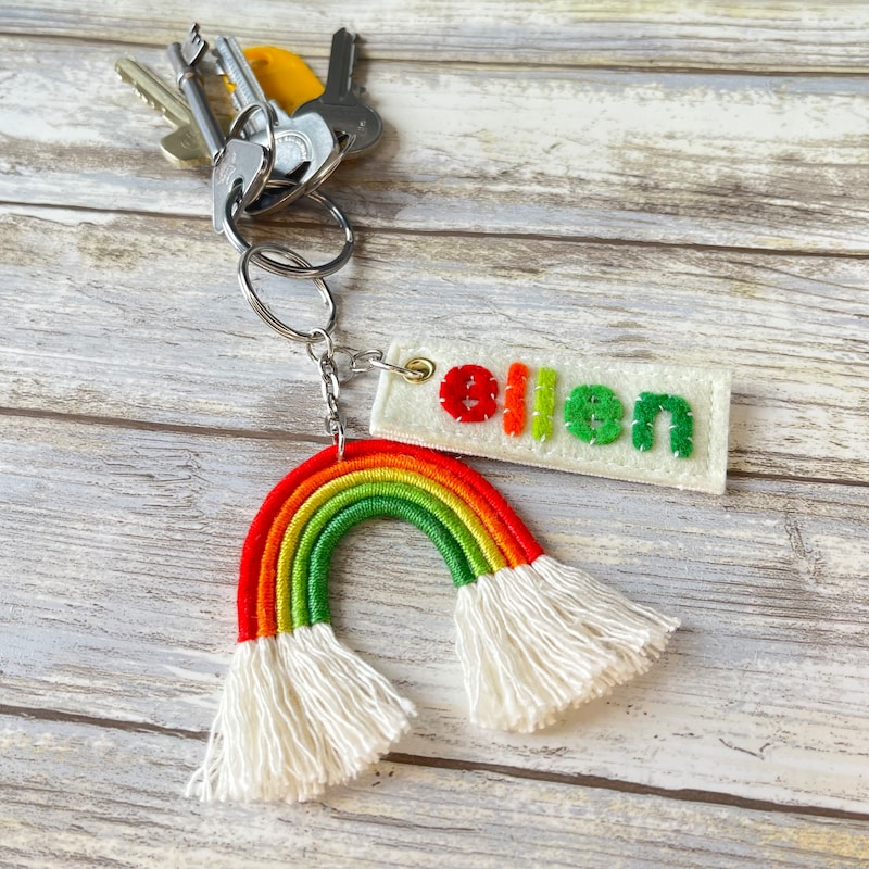 Rainbow Keychain - Etsy