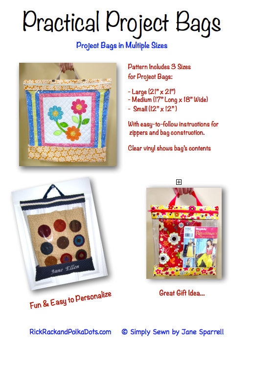 Practical Project Bags Pattern - in 3 Sizes - Etsy