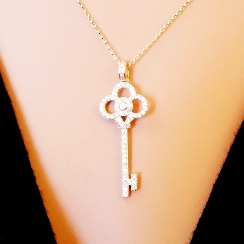 Long Key Necklace - Etsy