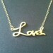 Love Script charm NecklaceGold charm Necklace pendant | Etsy